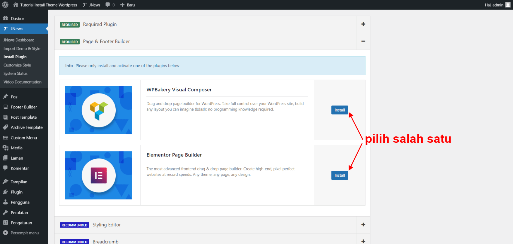 Berikut ini Tutorial cara Install Theme Jnews