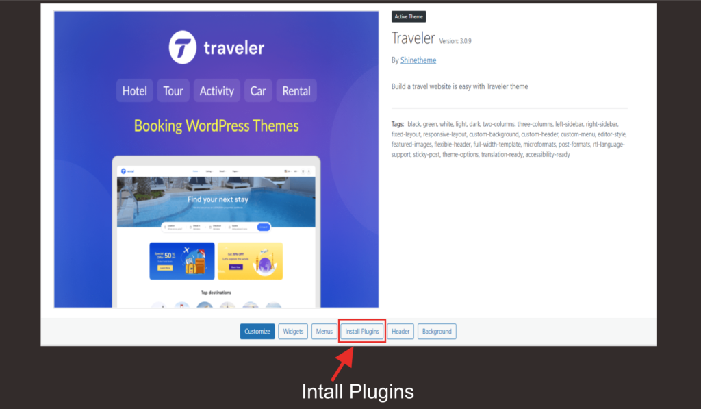 Tutorial Install Theme Traveler