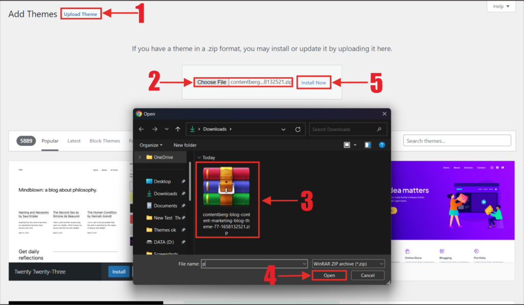 Berikut Ini Tutorial Cara Install Theme Contentberg